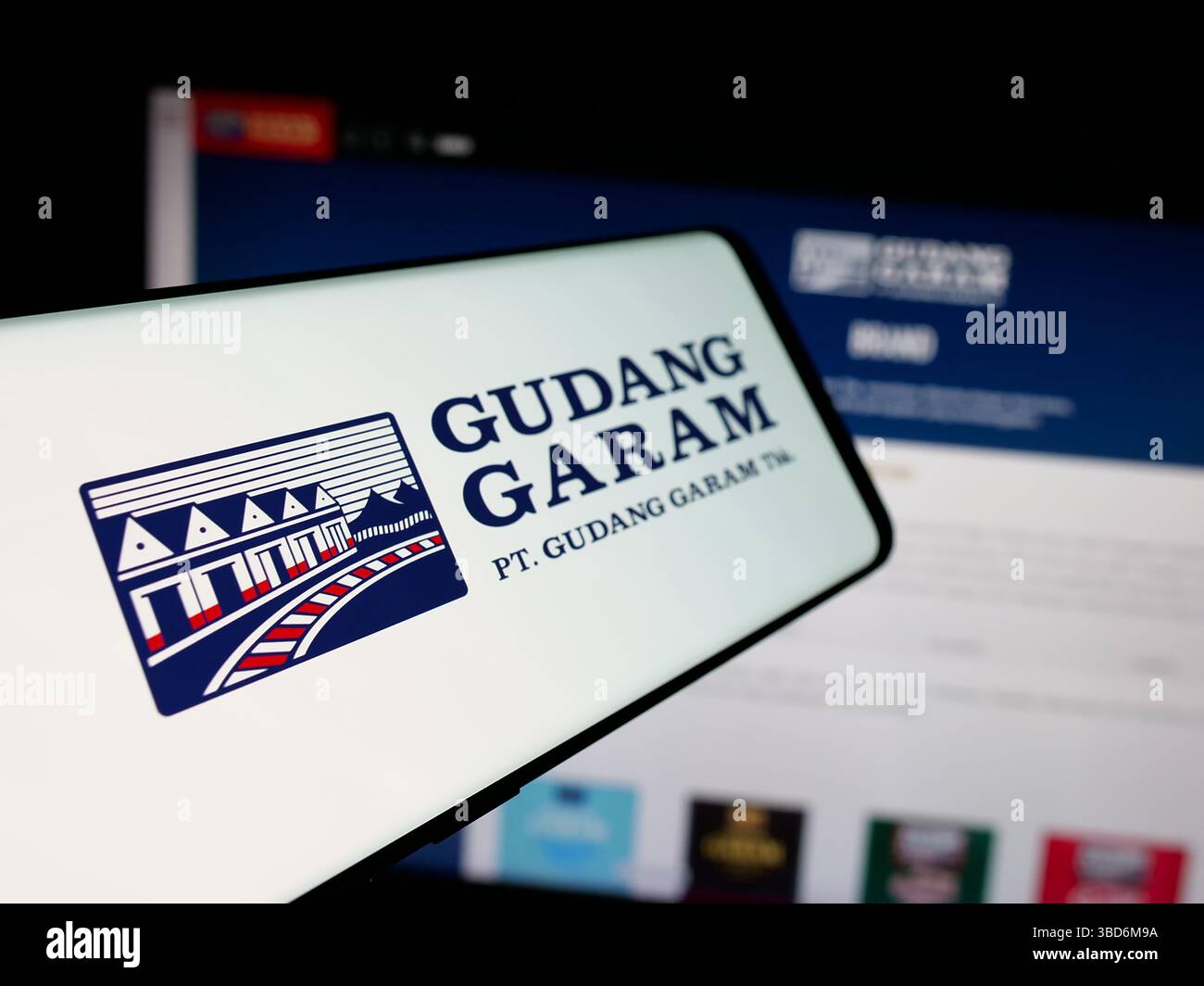 In this photo illustration, a smartphone with the logo of Indonesian ...