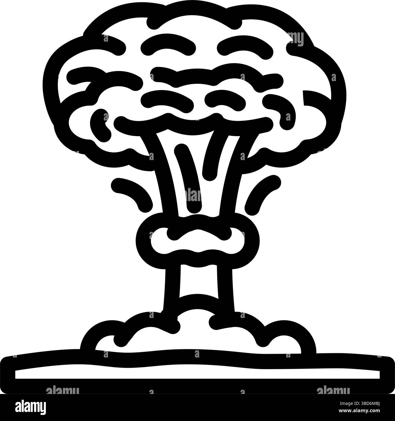 nuclear explosion cloud radioactive pollution line icon vector ...