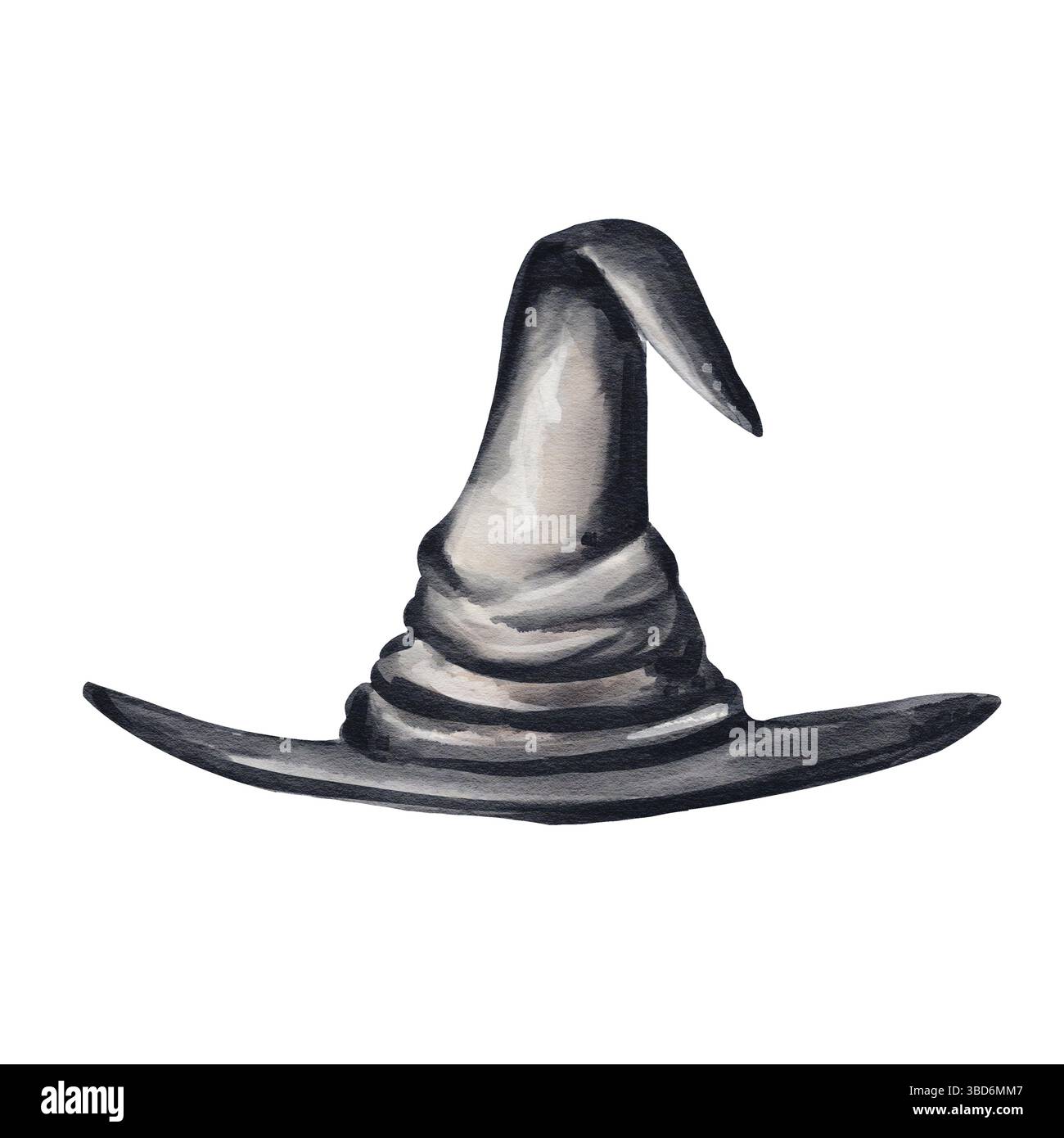 Witch hat. Big pointed black old dented hat. Headdress. Witchcraft ...