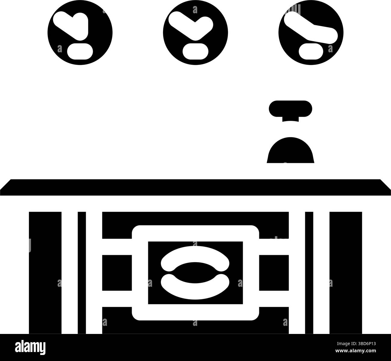 reception desk hospitality hotel glyph icon vector illustration Stock ...