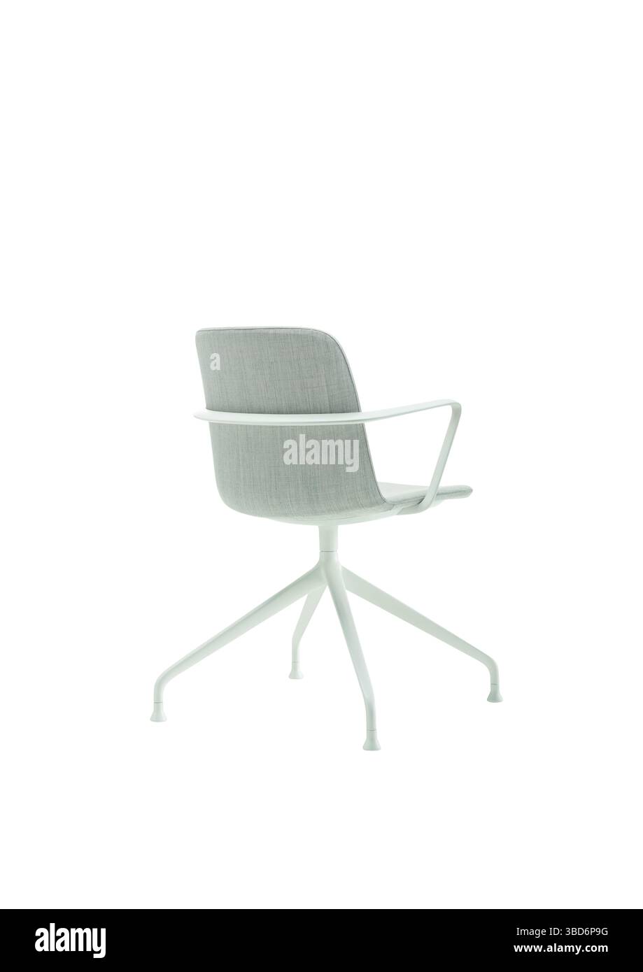 a modern and minimalist office chair is presented against a clean white ...