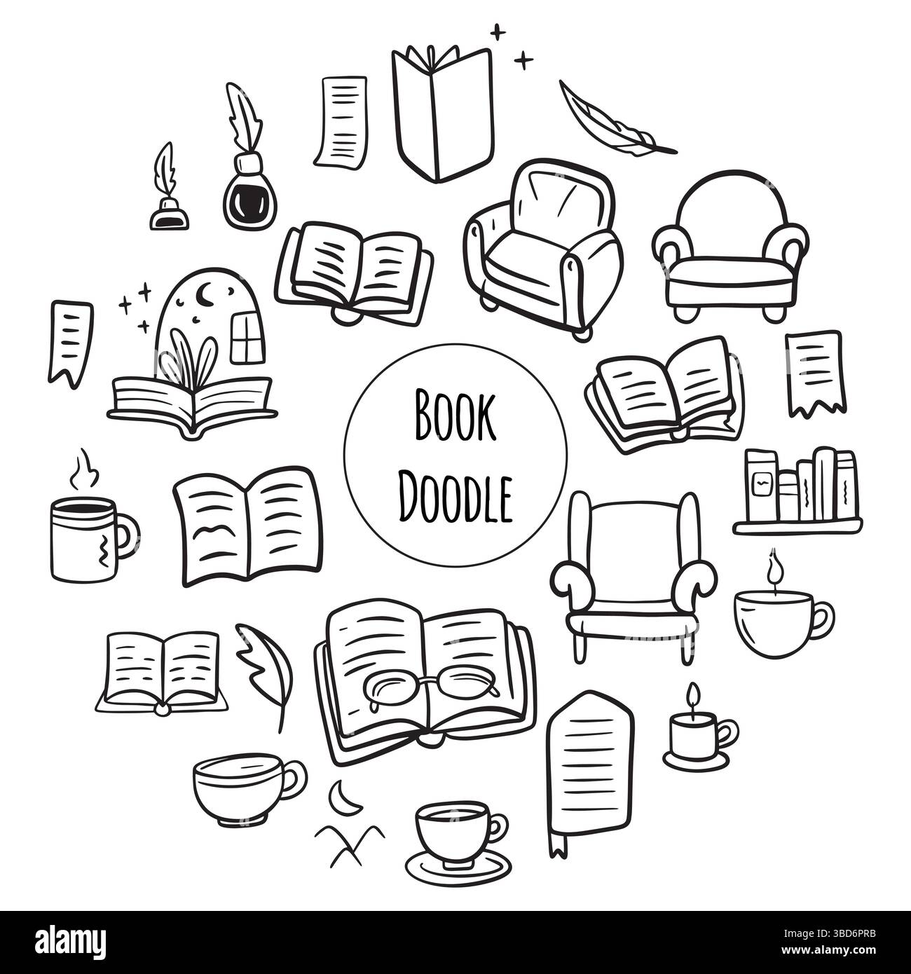 Doodle book collection. Educational illustration, books set icon ...