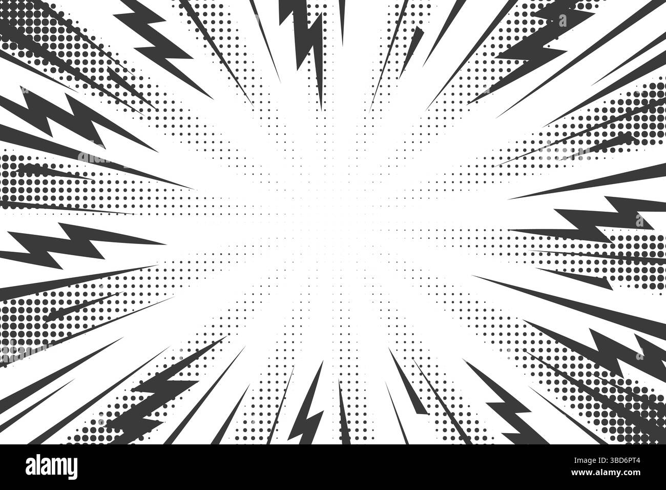 Comic background with lightning burst effect. Vector manga graphic with ...
