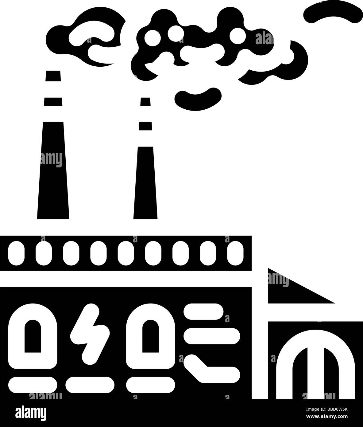 power plant releasing co2 air pollution glyph icon vector illustration Stock Vector Image & Art ...