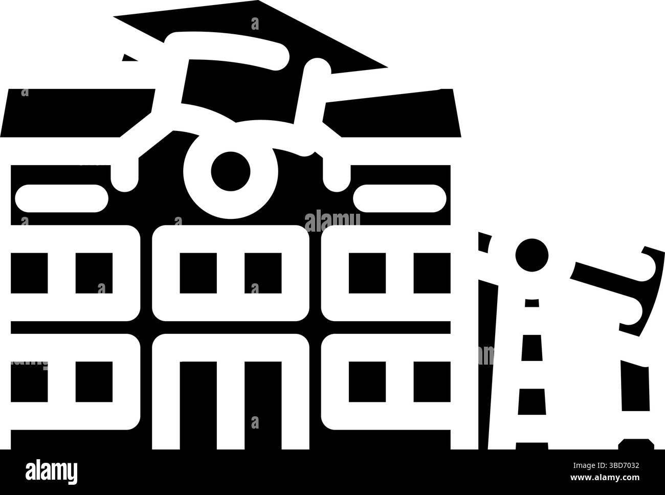 oil refinery school chemical pollution glyph icon vector illustration ...