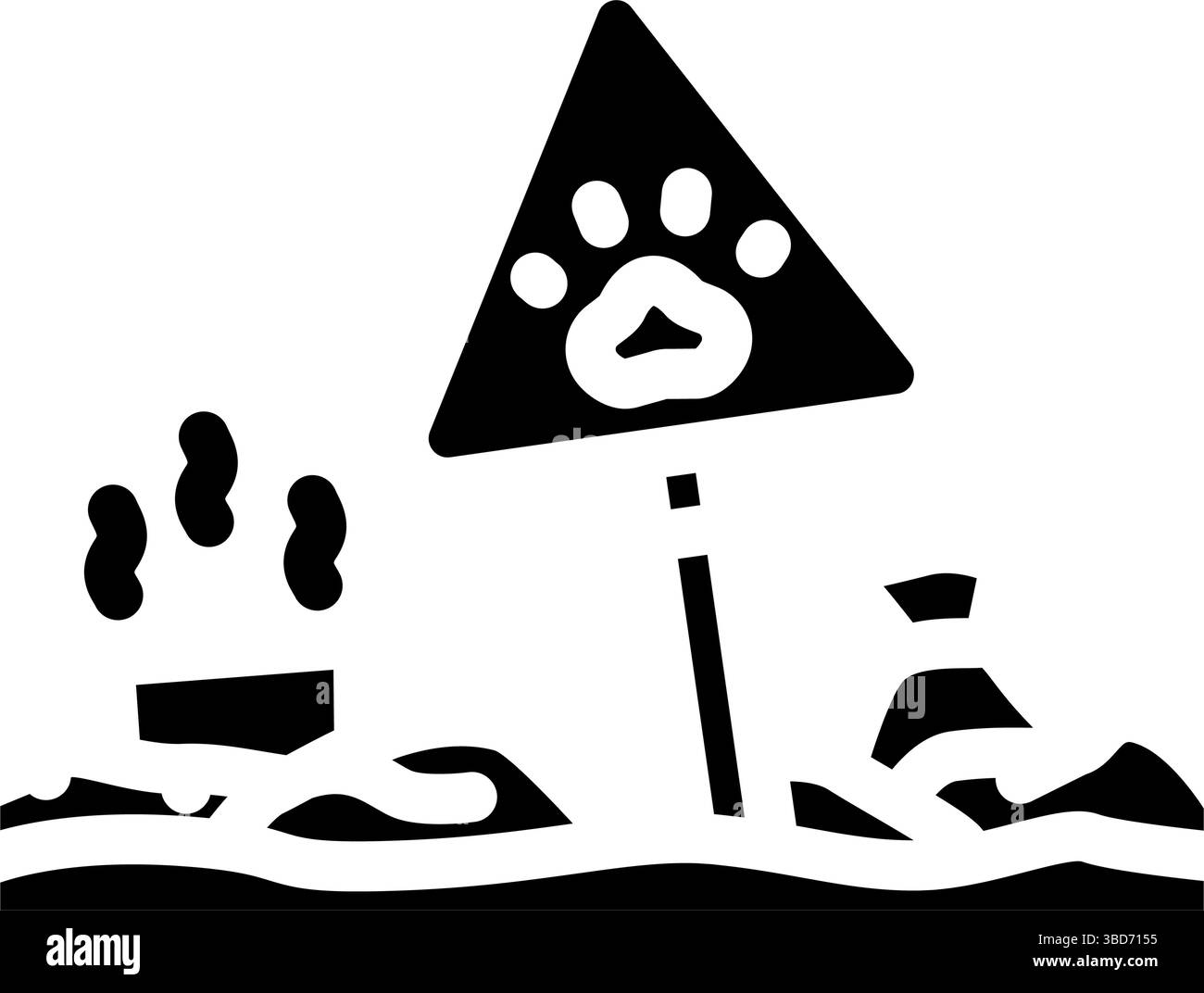 animals fleeing from polluted zone chemical pollution glyph icon vector ...