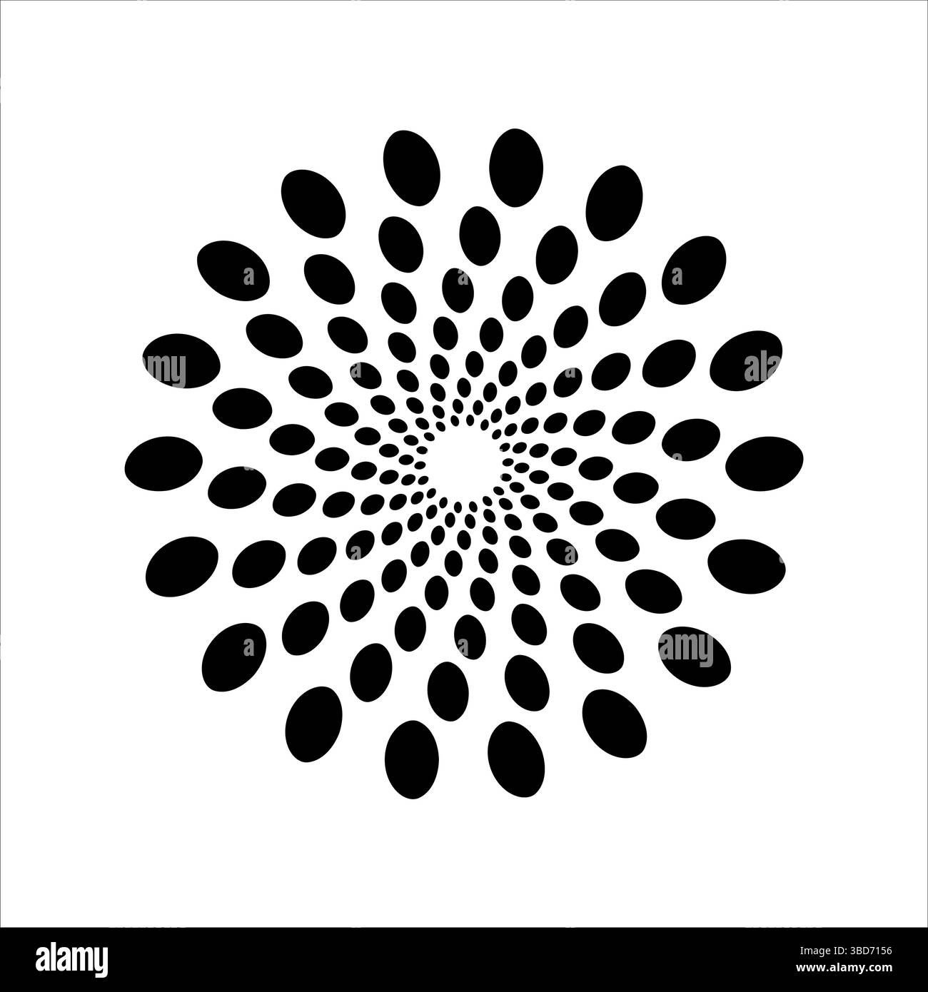 A creative black petal swirl logo with a sense of motion and balance ...