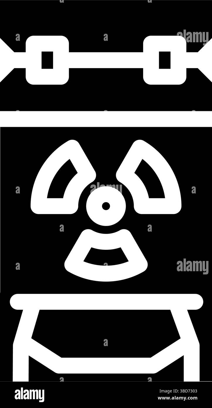 radiation hazardous container radioactive pollution glyph icon vector ...