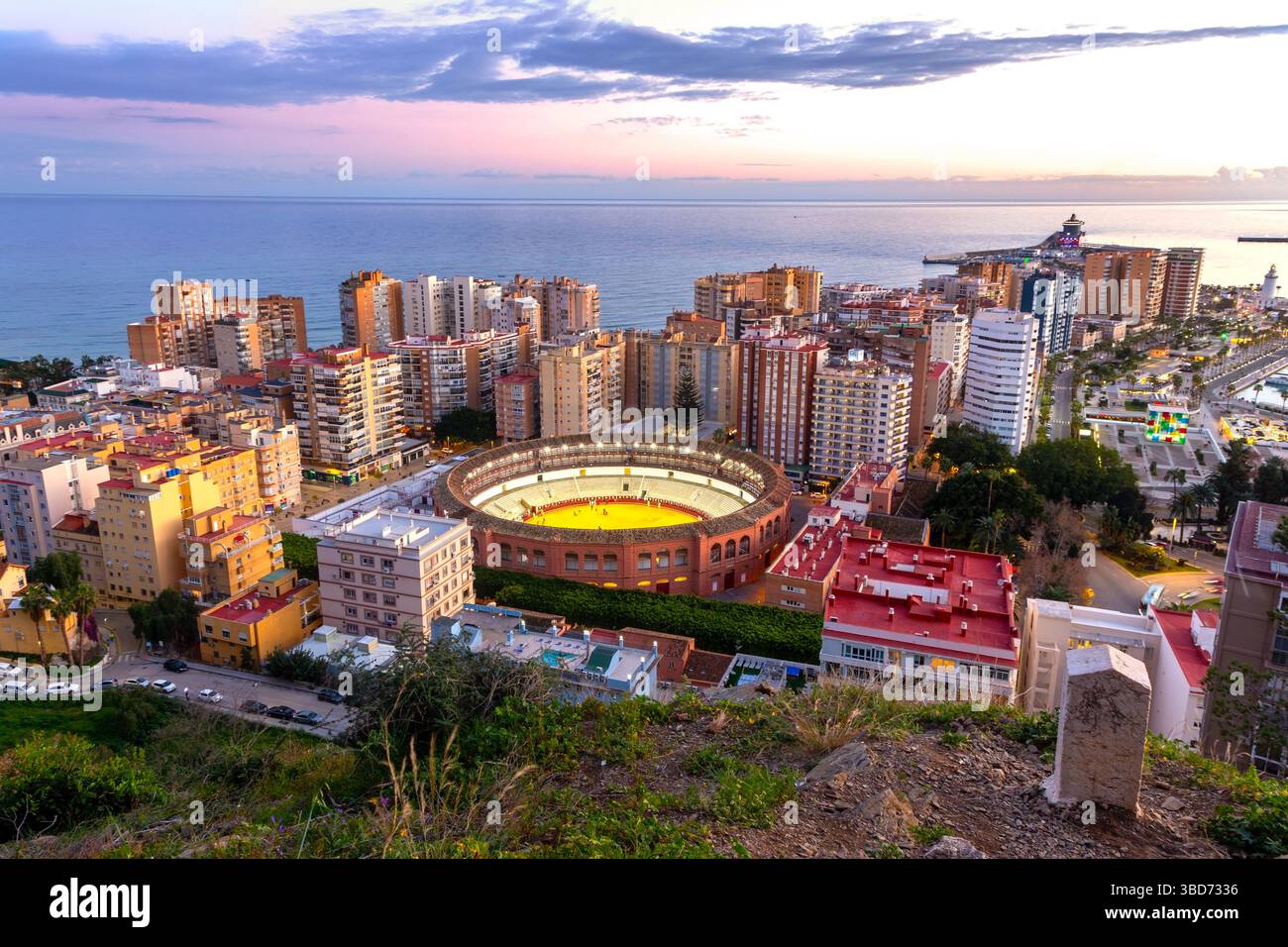 Malaga Spain City Port Gibralfaro Hike Viewpoint Famous Bull Fight ...