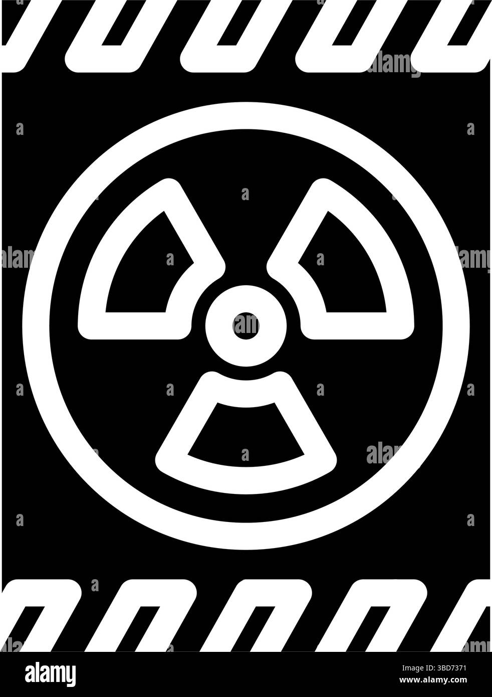 caution radioactive pollution glyph icon vector illustration Stock ...