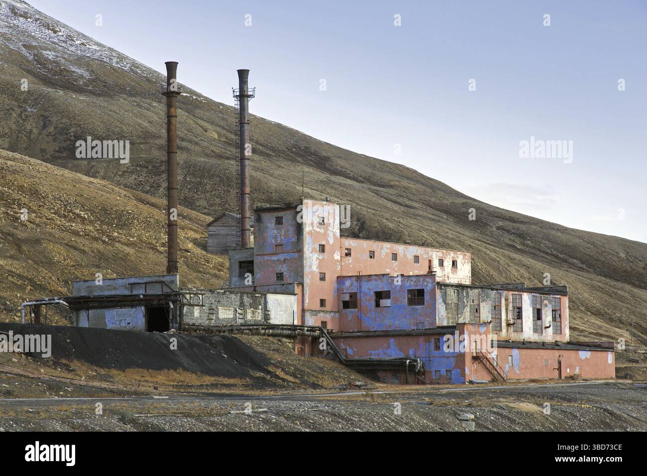 Old coalfiring power plant, coal-fired power station at Pyramiden ...
