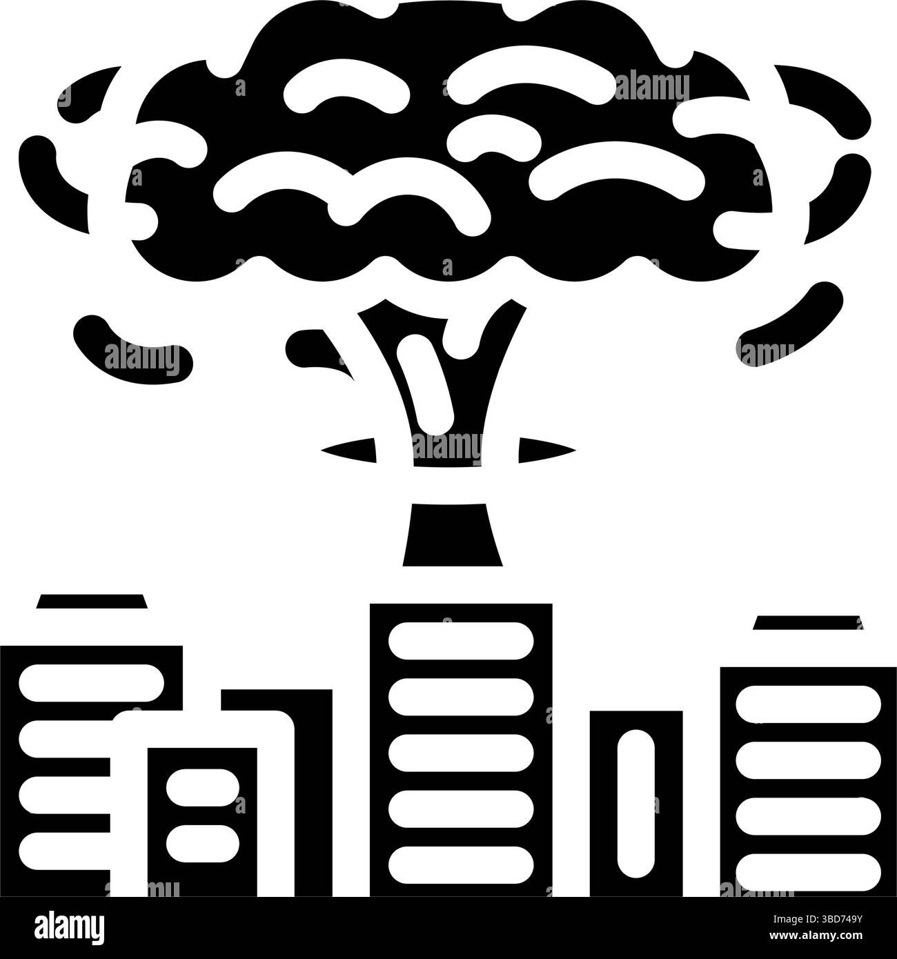 fallout on city skyline radioactive pollution glyph icon vector illustration Stock Vector Image ...