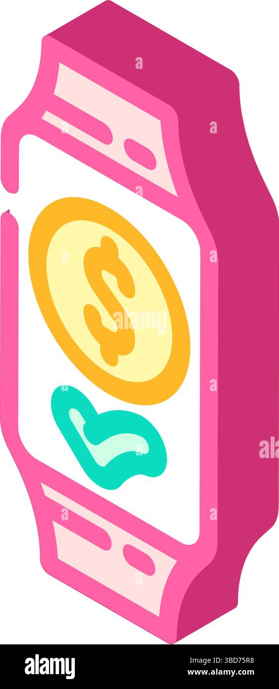 contactless wearable payment fintech isometric icon vector illustration ...