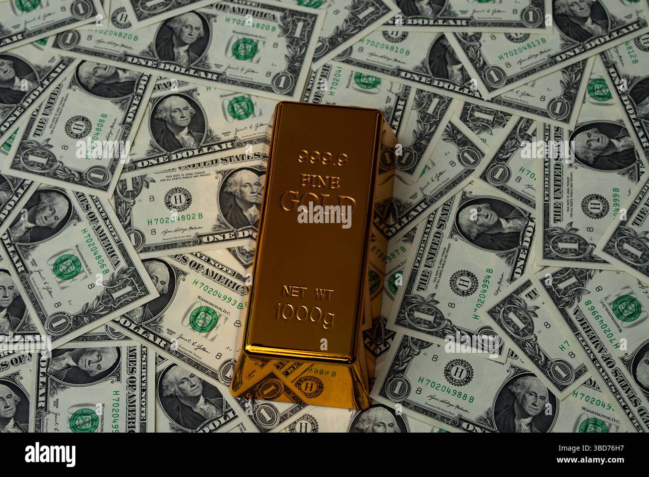 Money dollars ad gold. Saving finance. Dollars vs gold bar. Saving ...