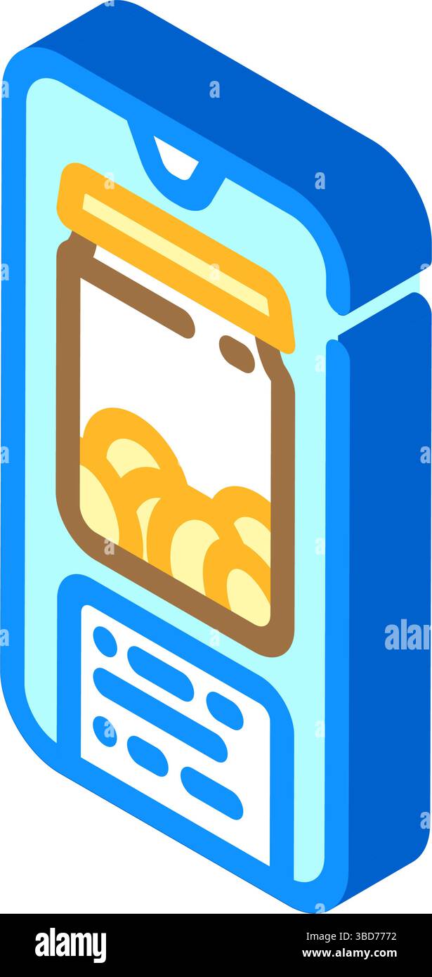 automated savings feature fintech isometric icon vector illustration ...