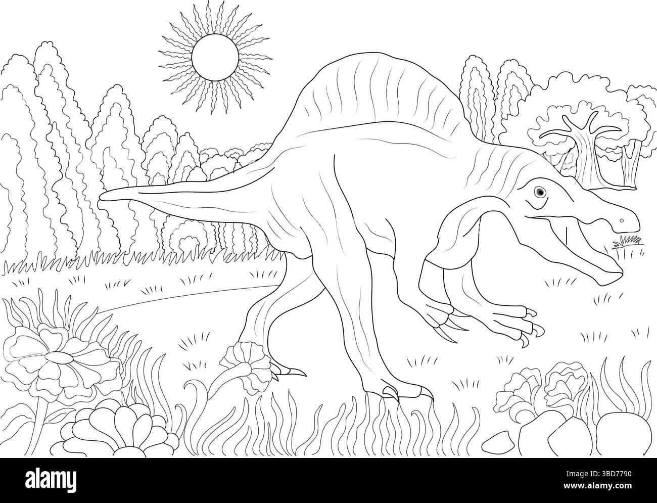 Spinosaurus fossil drawing hi-res stock photography and images - Alamy