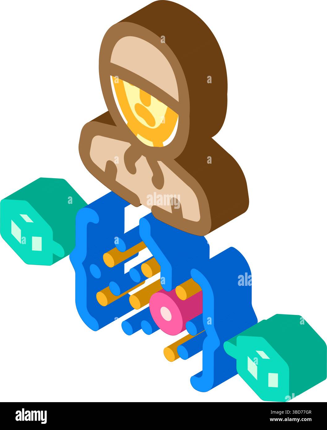 synthetic data fraud detection fintech isometric icon vector ...