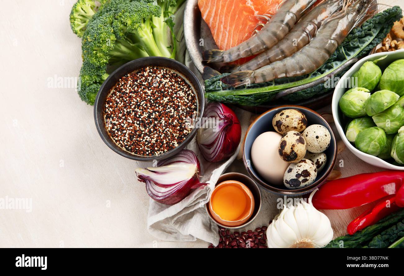 Ketogenic diet concept, ingredients for healthy food. Various balanced ...