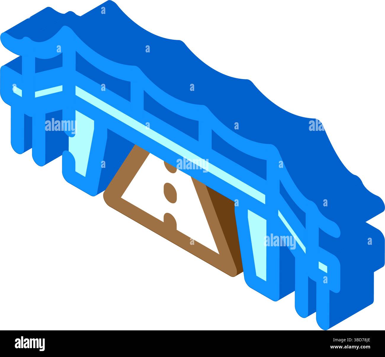 pedestrian bridge highway road isometric icon vector illustration Stock ...