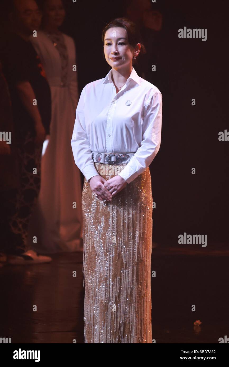 Chinese actress, screenwriter and singer Qin Hailu attends an activity ...