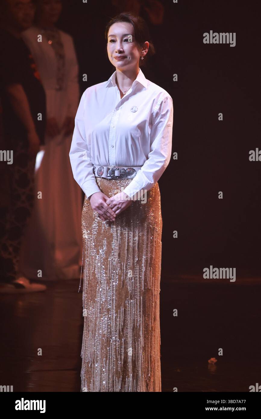 Chinese actress, screenwriter and singer Qin Hailu attends an activity ...