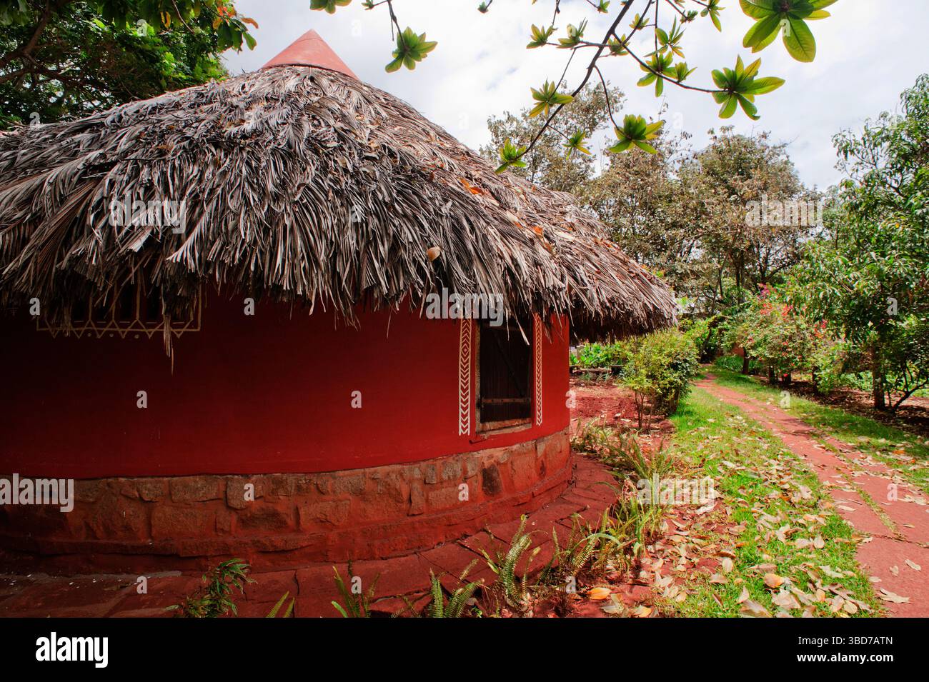 Decorative village hut near Bengaluru state Karnataka Stock Photo - Alamy