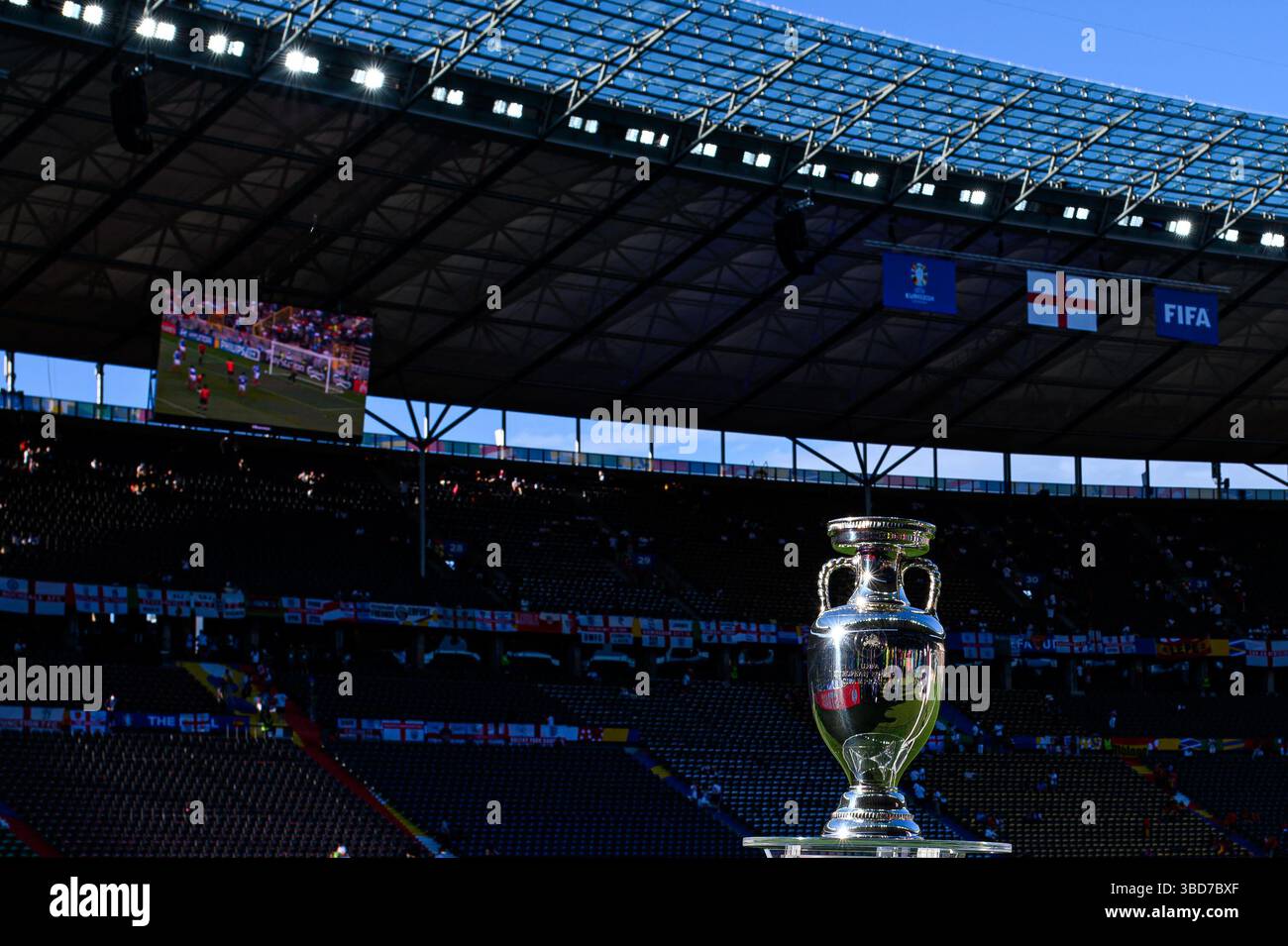BERLIN, GERMANY - 14 JULY, 2024: Henri Delaunay Trophy displayed at ...