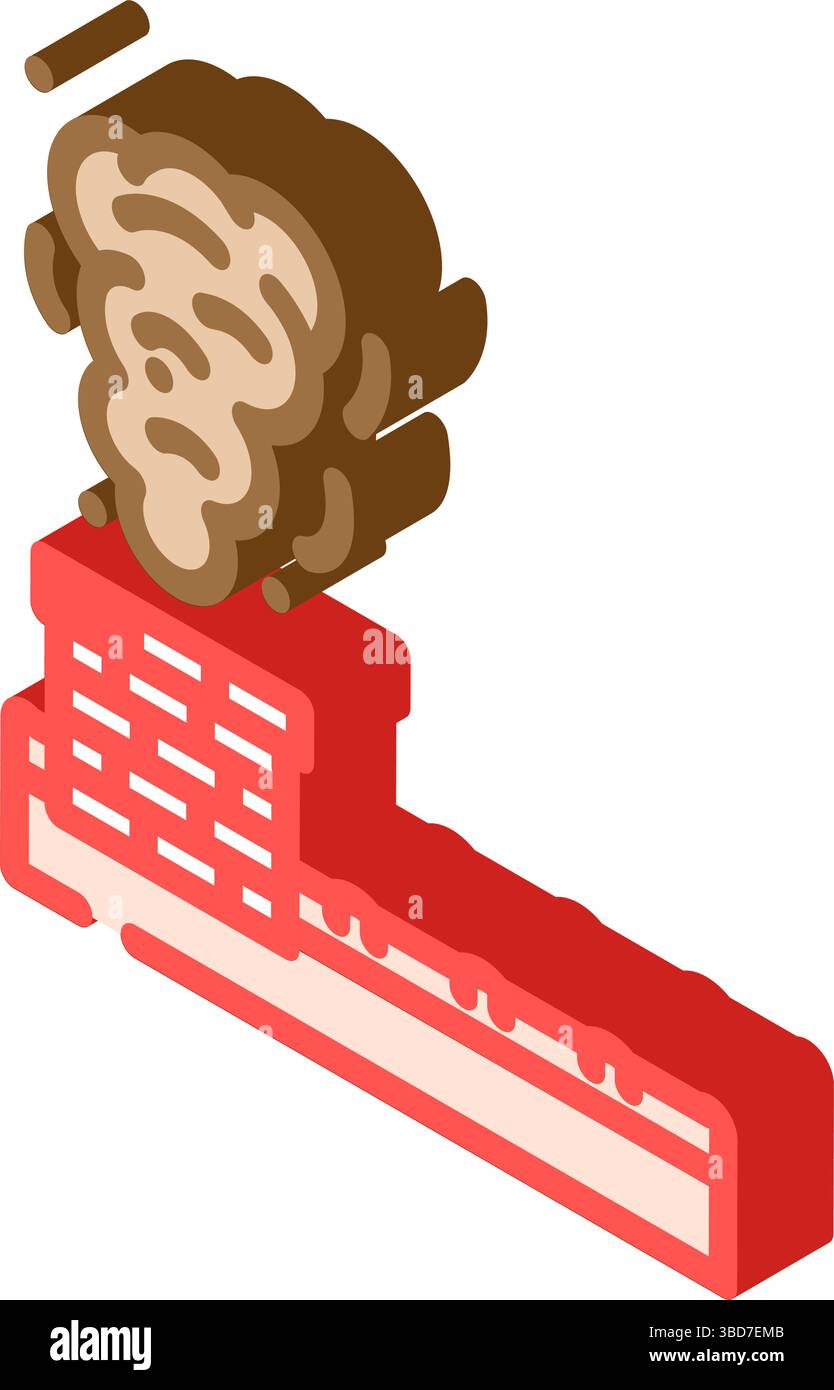 household chimney emitting smoke isometric icon vector illustration ...