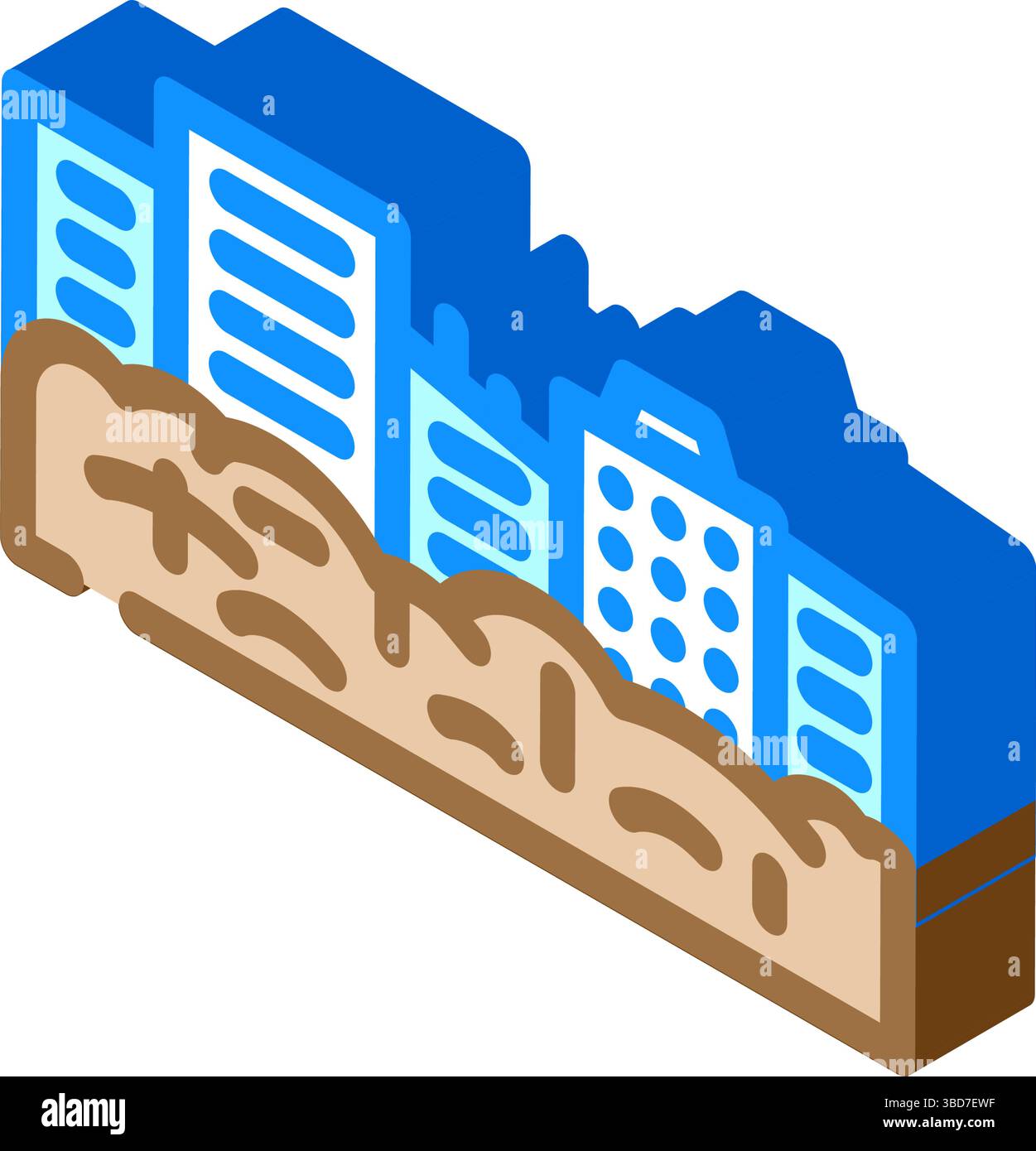 city skyline under dense haze air pollution isometric icon vector illustration Stock Vector ...
