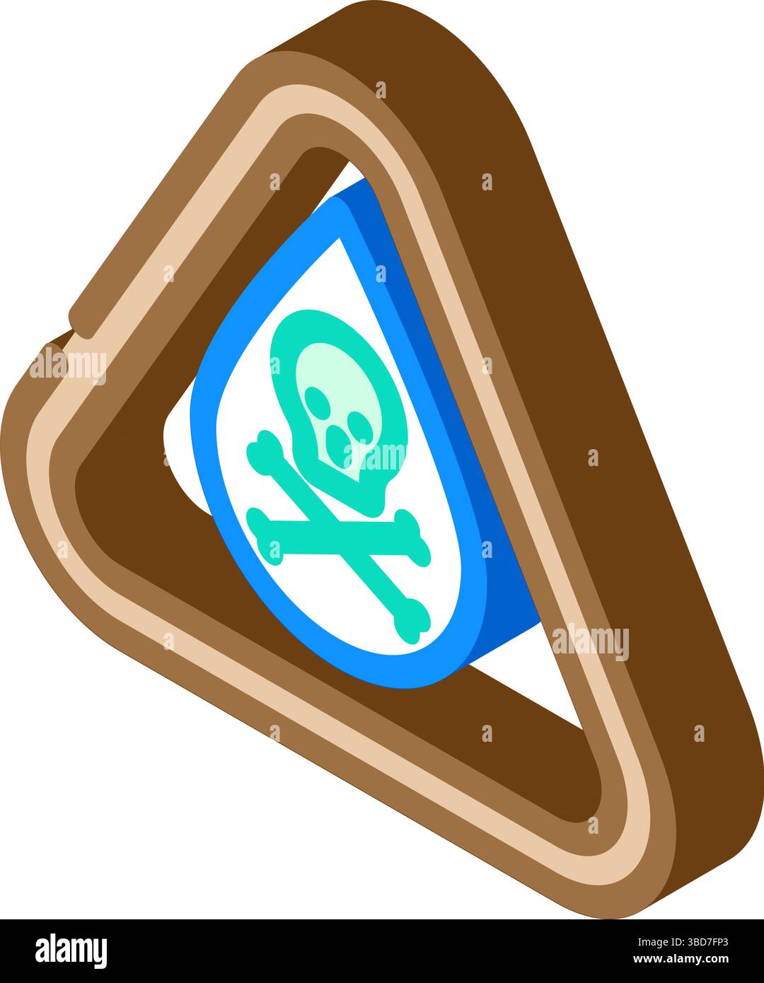 warning near contaminated water chemical pollution isometric icon ...