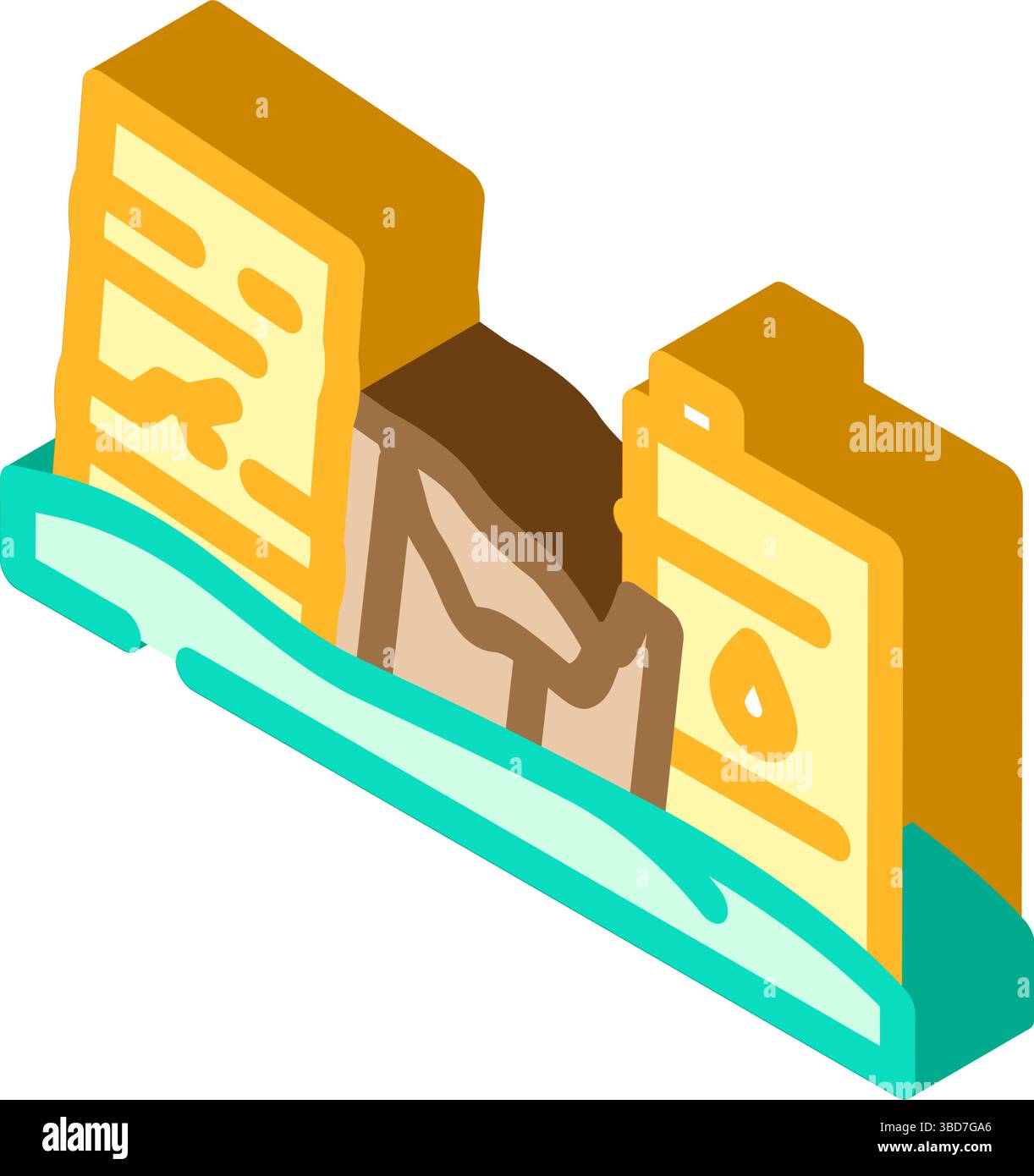 oil drums in abandoned field chemical pollution isometric icon vector ...