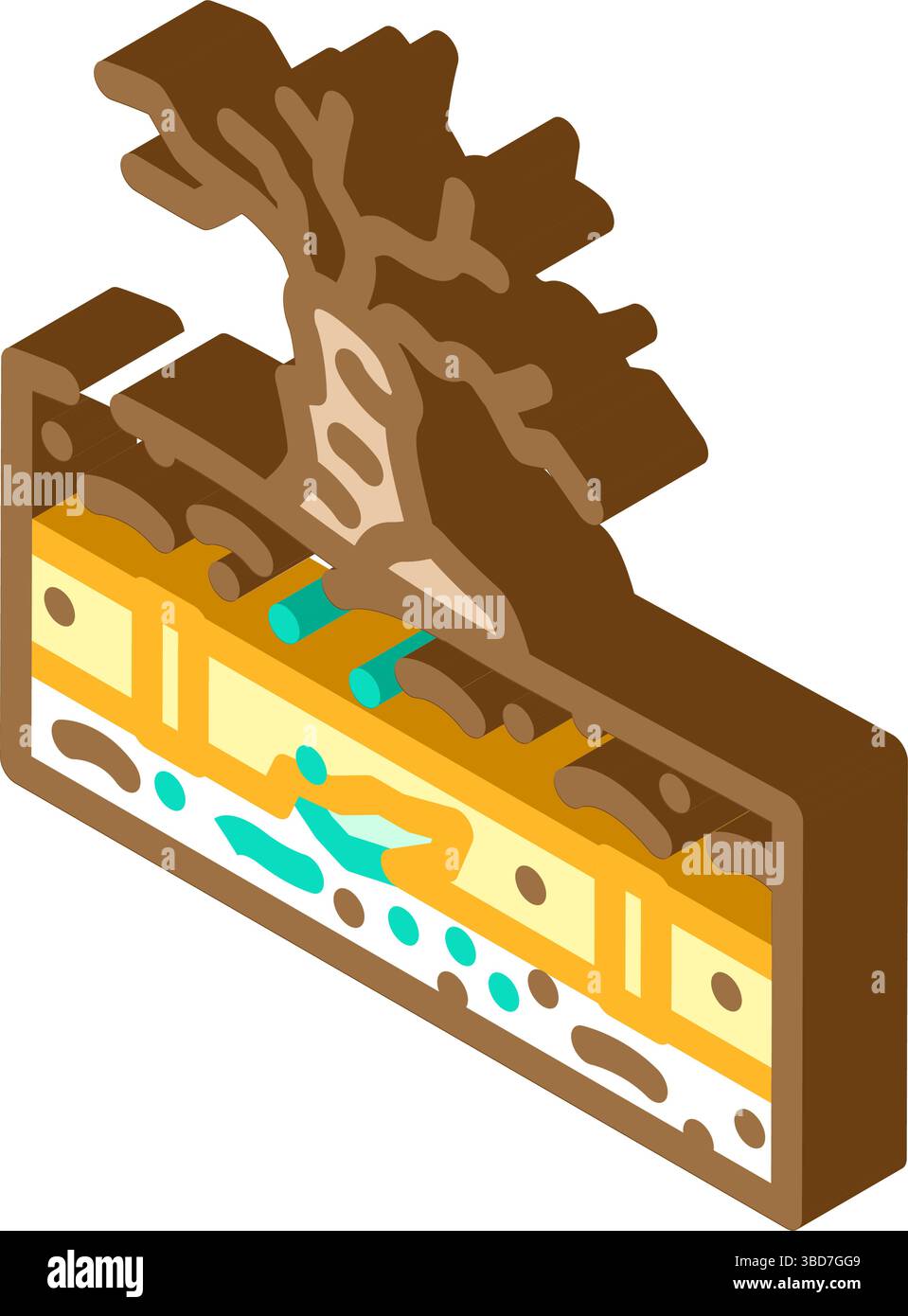 sick tree near leak chemical pollution isometric icon vector ...