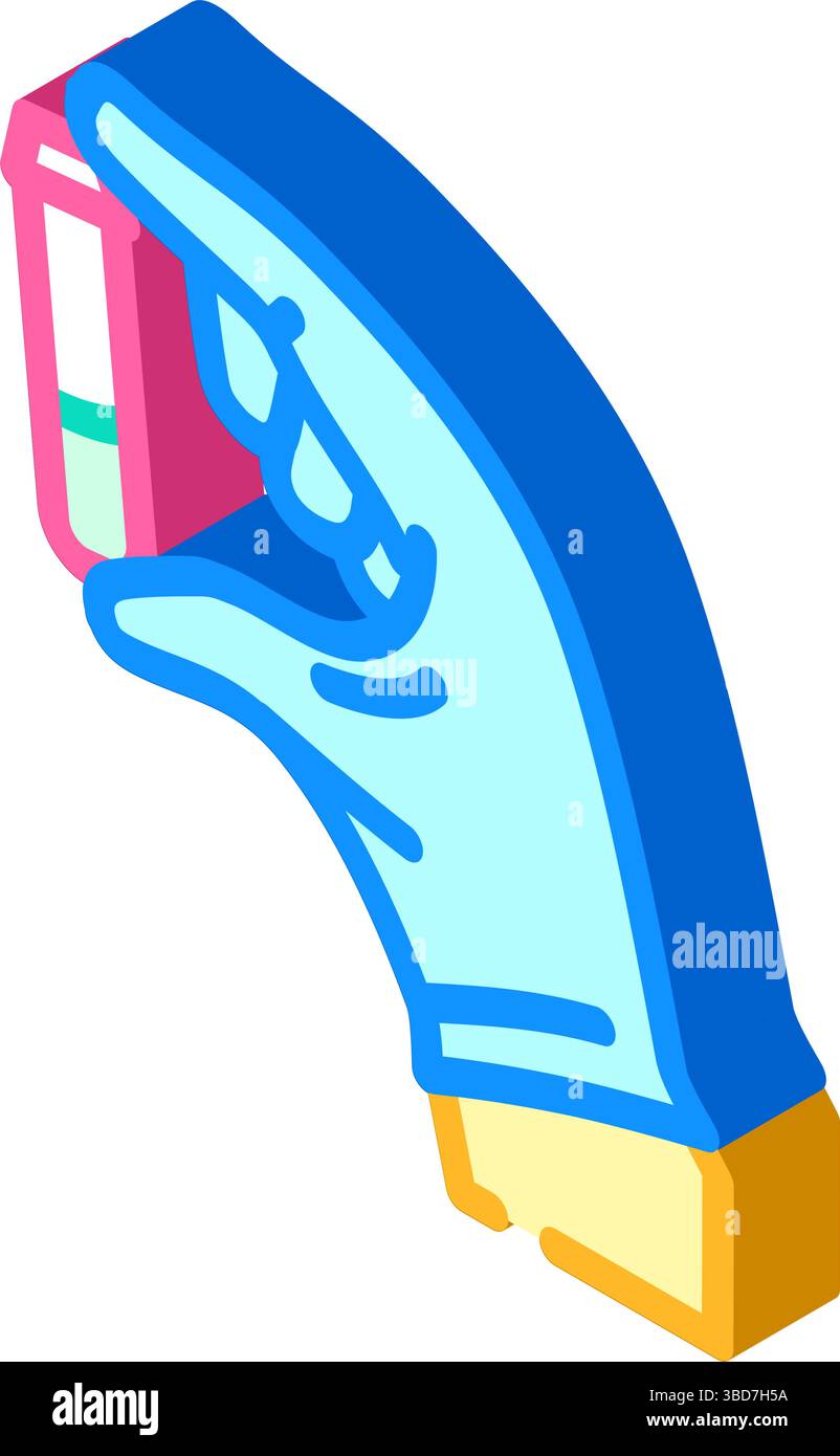gloved hand holding toxic sample chemical pollution isometric icon ...