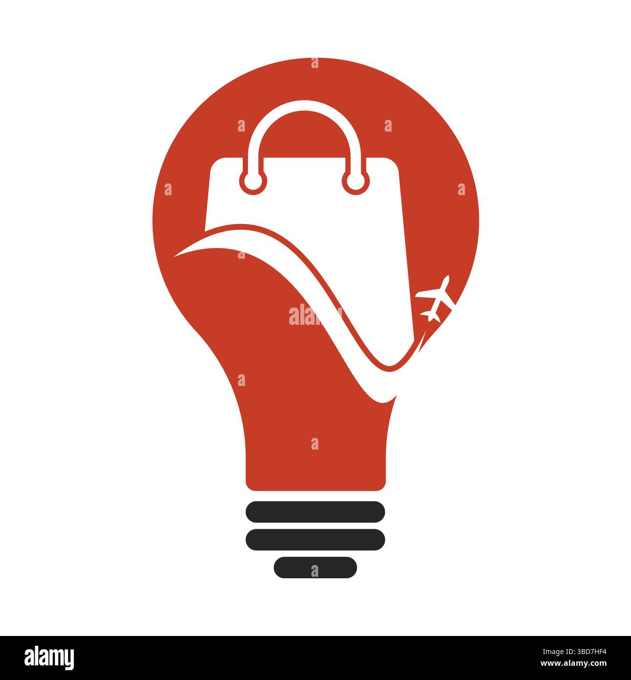 Travel shop logo vector template. Shop plane and bulb logo. Sale and ...