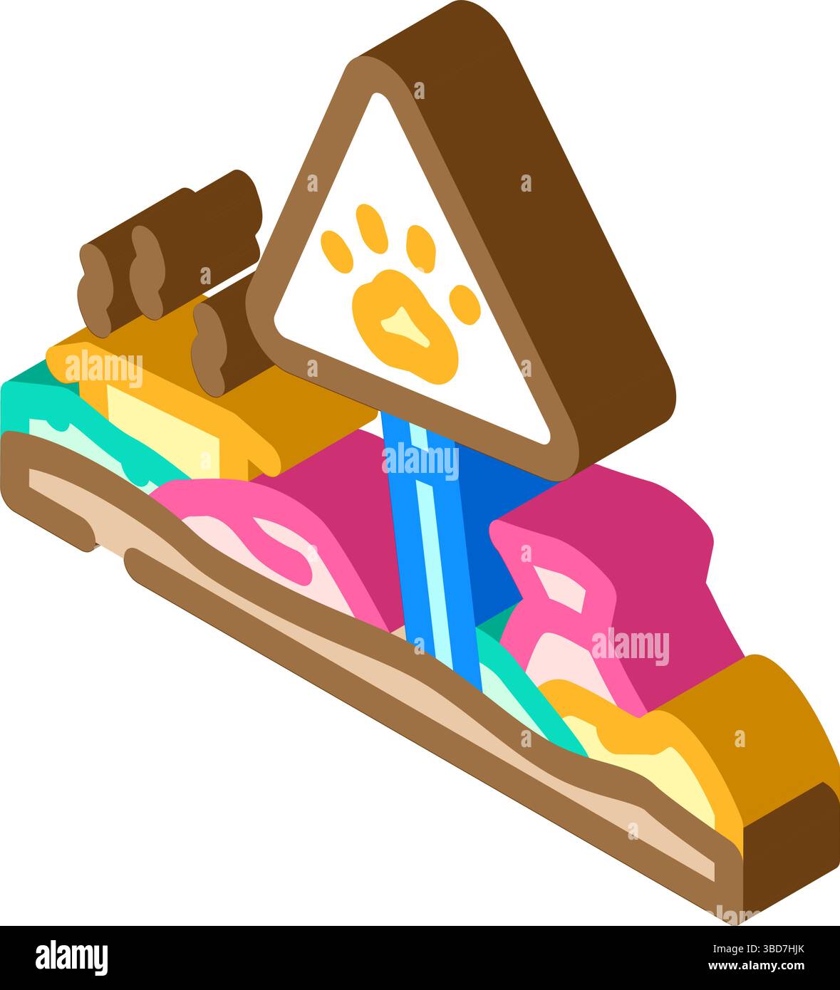 animals fleeing from polluted zone chemical pollution isometric icon ...