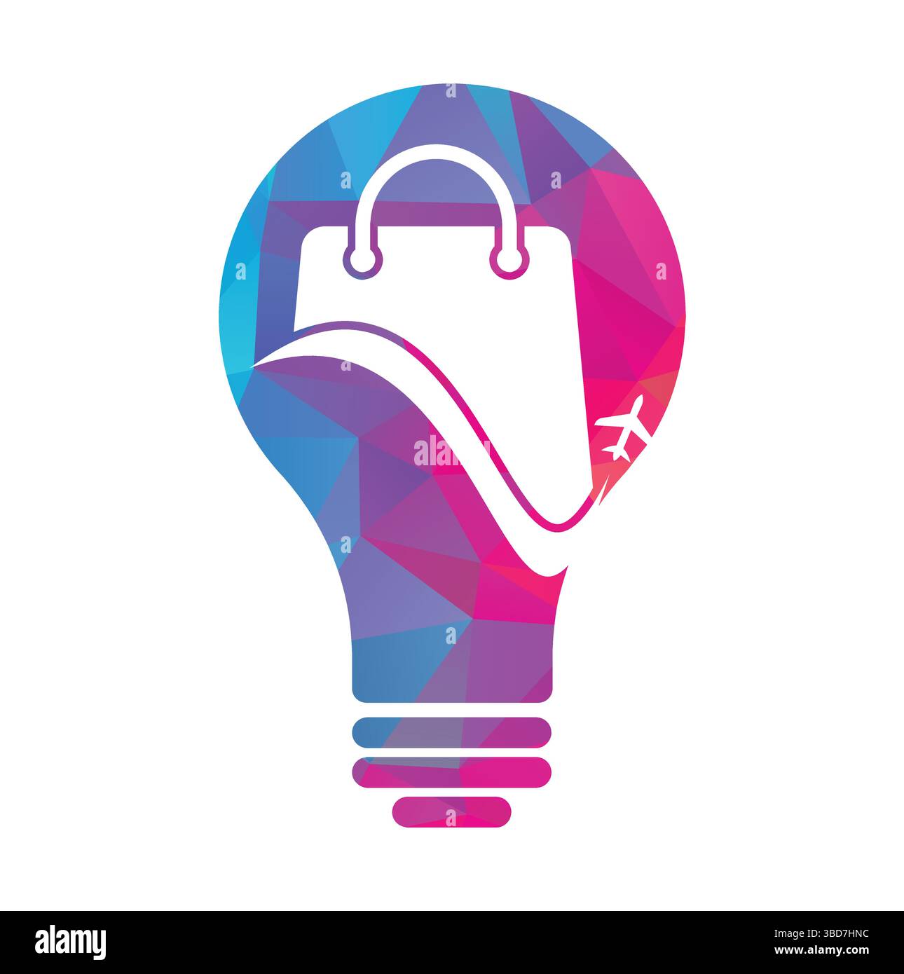 Travel shop logo vector template. Shop plane and bulb logo. Sale and ...