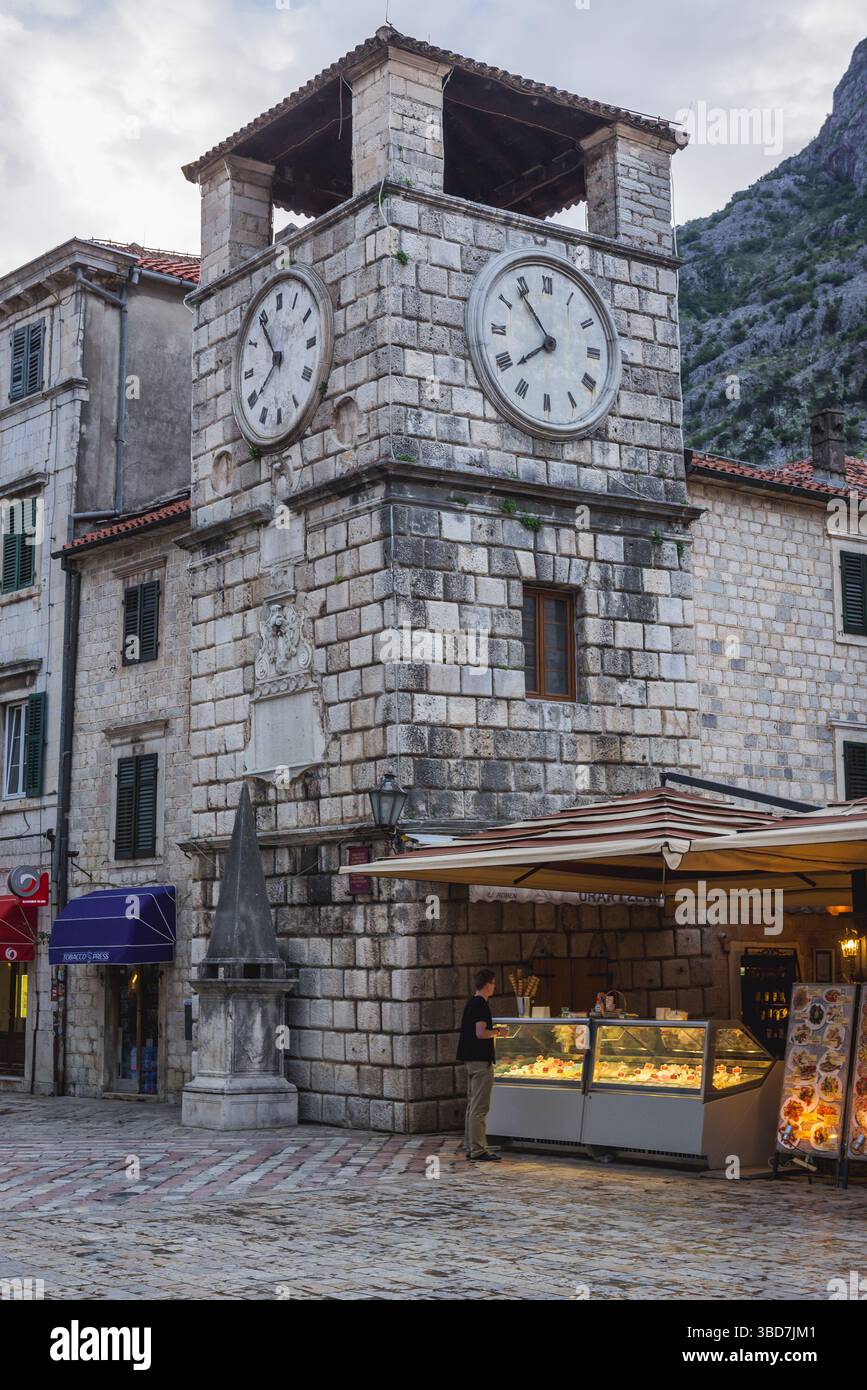 Clock Tower dates from 1602 with reconstructed pillory on the Square of ...