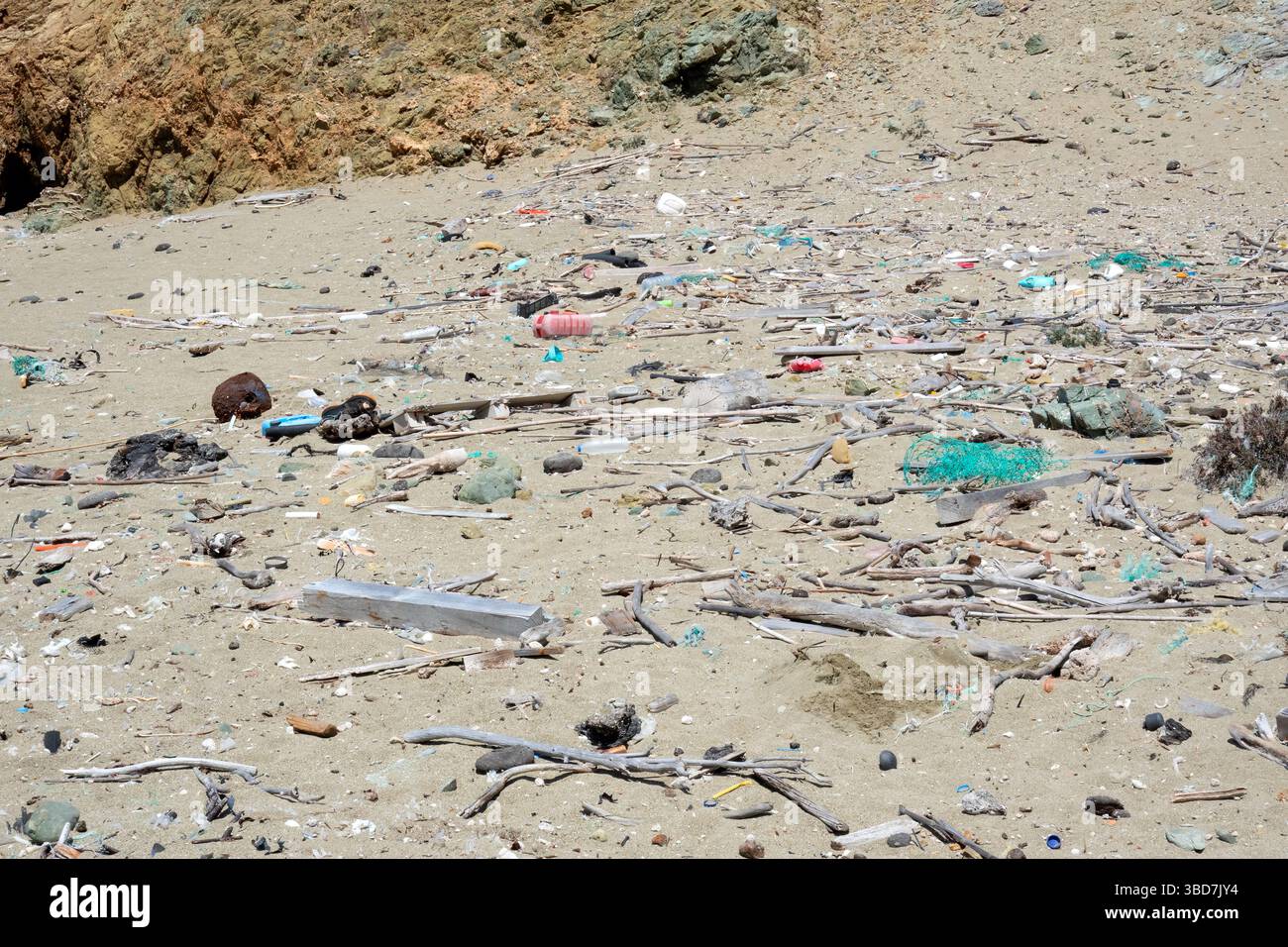 Plastic soup; lots of plastic and other trash washed ashore on the ...
