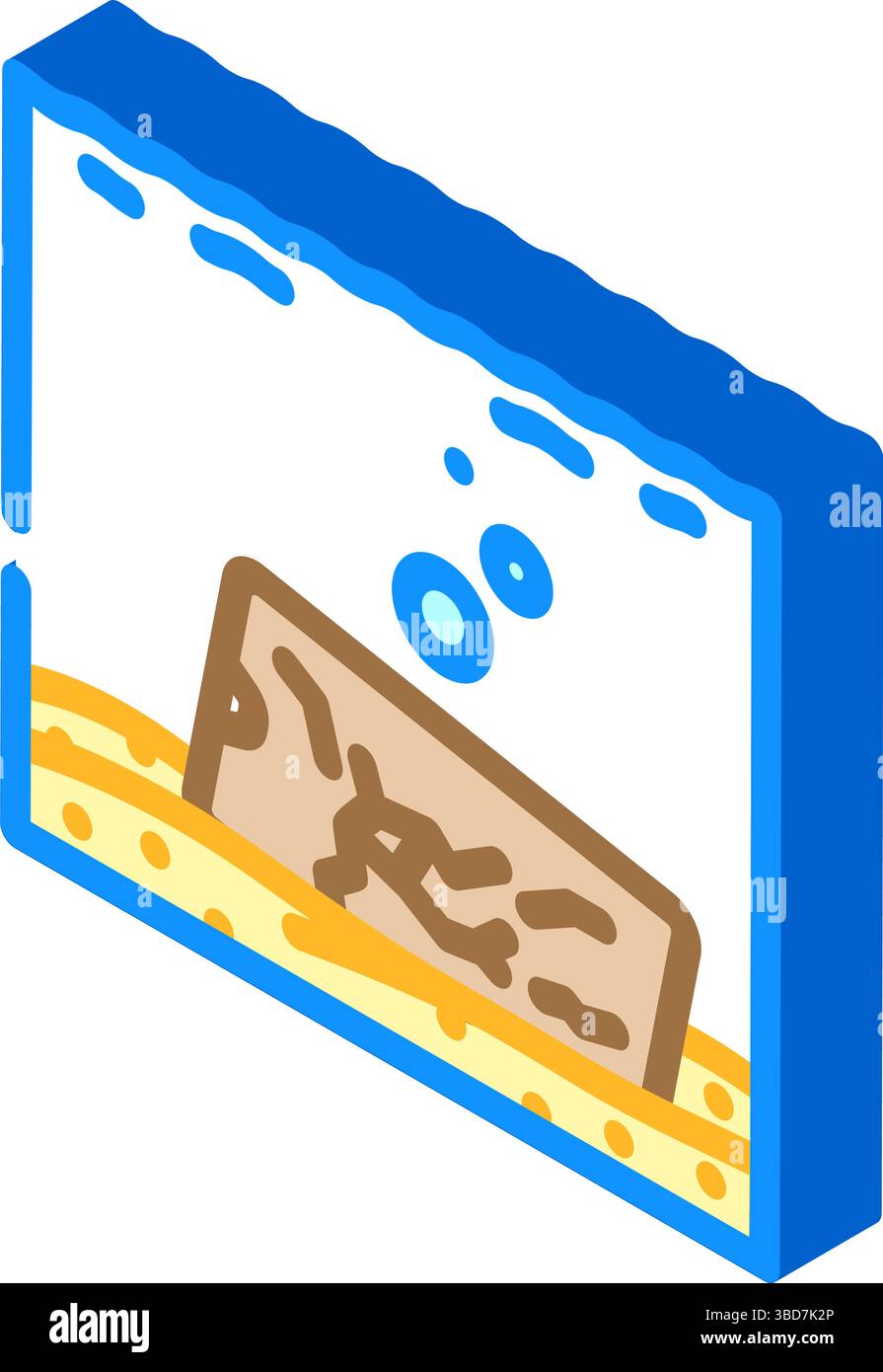 electronic ocean water e waste pollution isometric icon vector ...