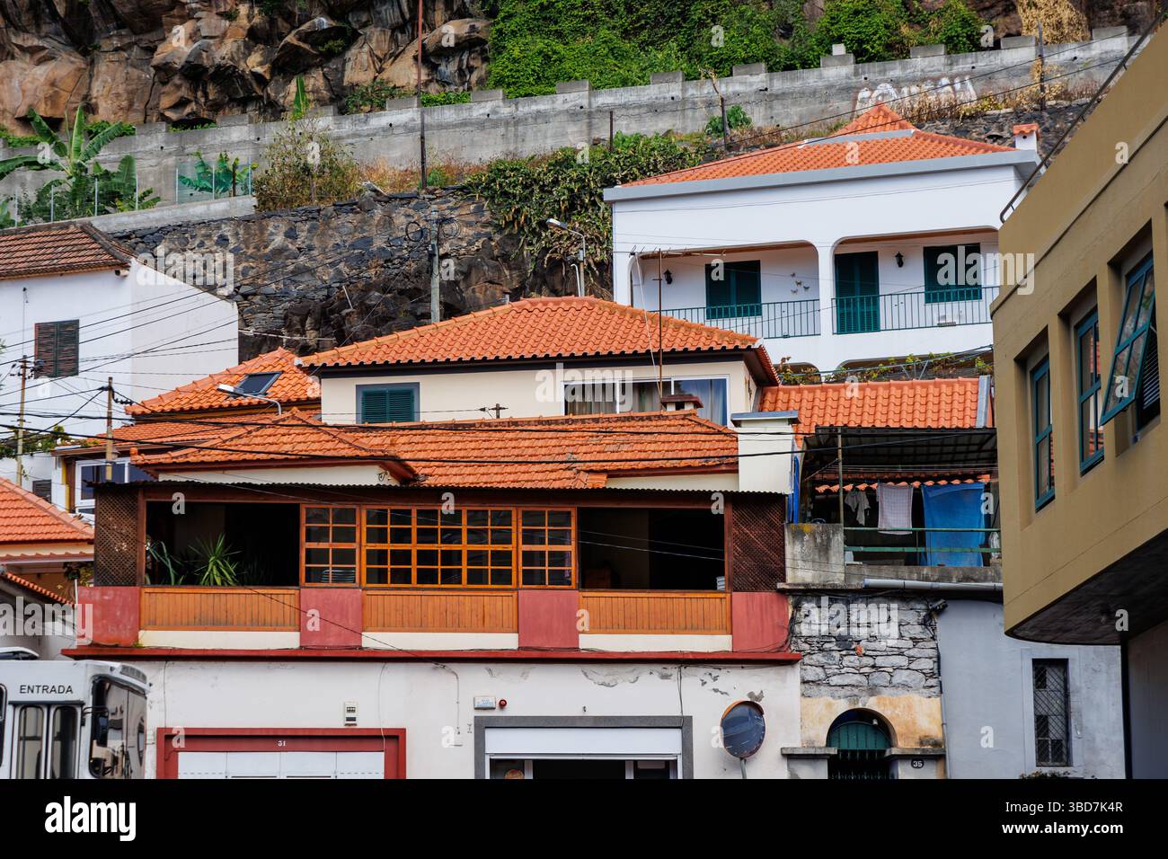 Houses in Funchal city, capital of Madeira Island, Portugal Stock Photo ...