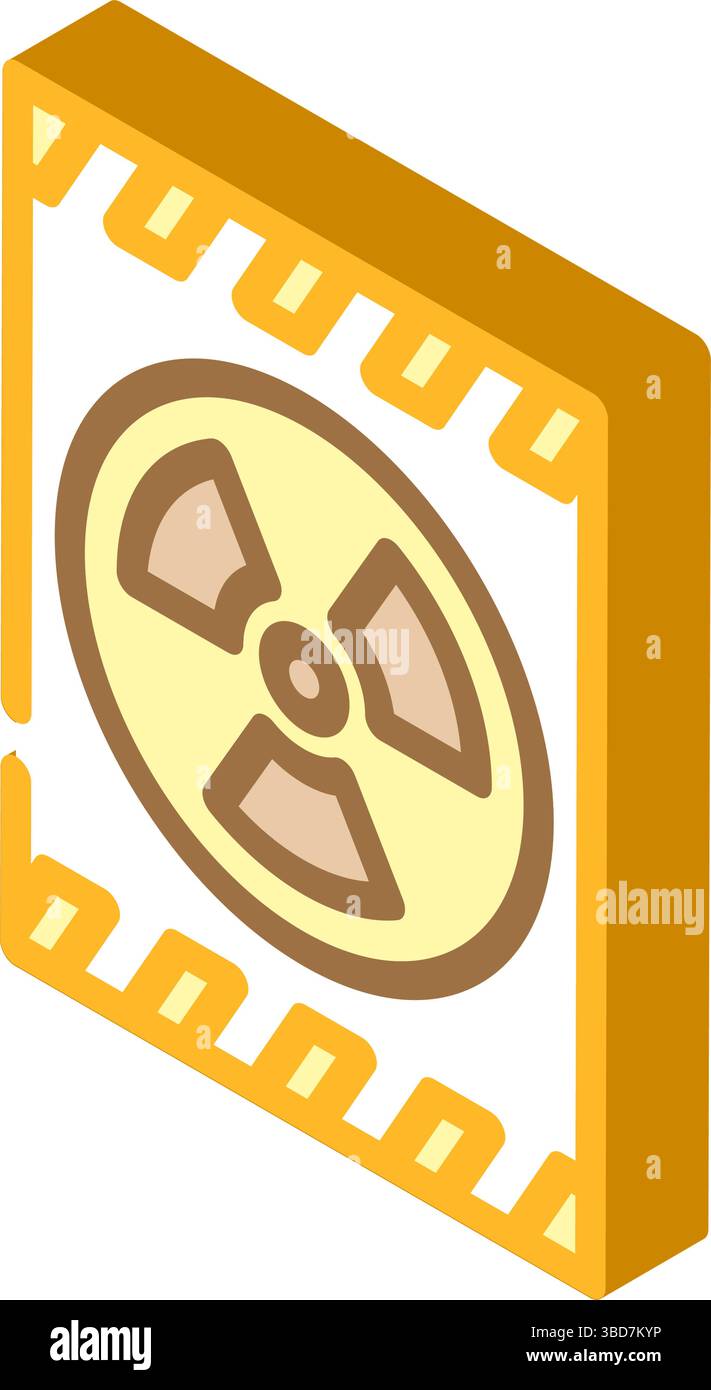caution radioactive pollution isometric icon vector illustration Stock ...
