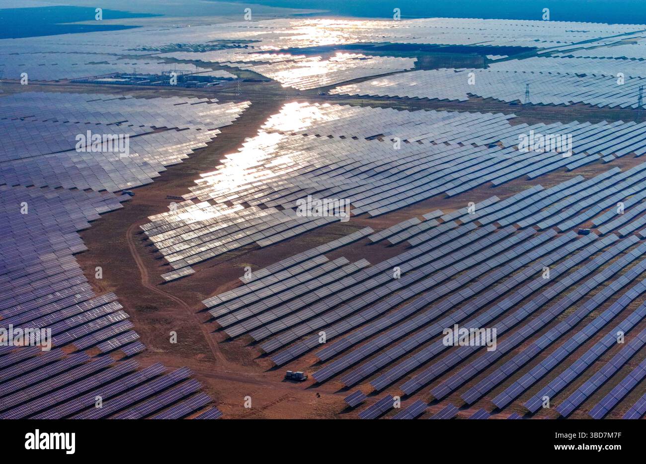 Aerial view of a 4 million kilowatt new energy base in Ordos City ...