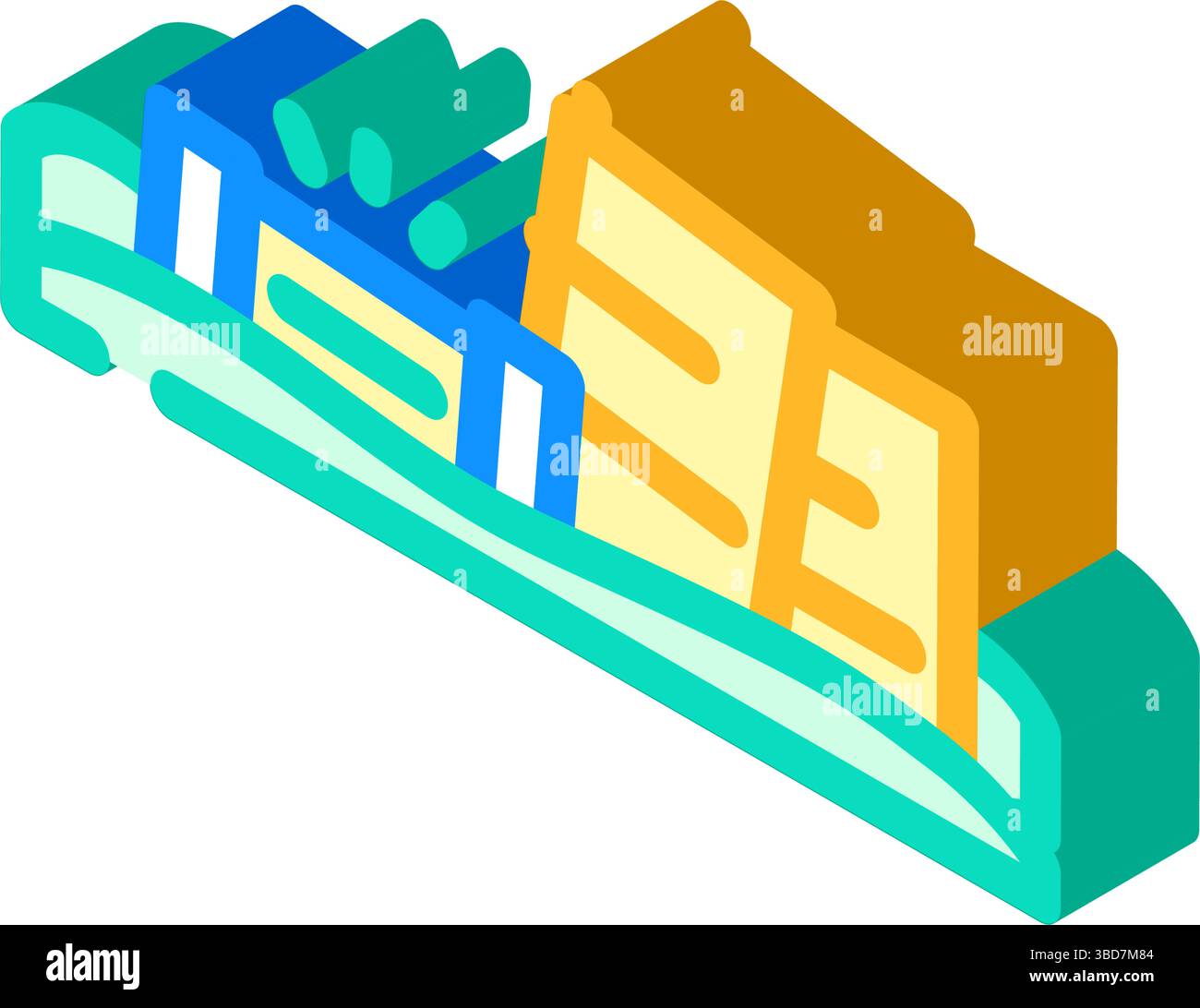 glowing waste field radioactive pollution isometric icon vector ...