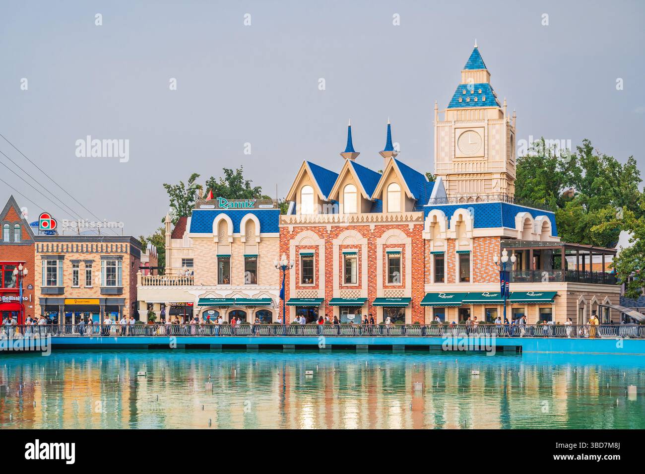 Beautiful tourist square with architectural buildings and castles by ...