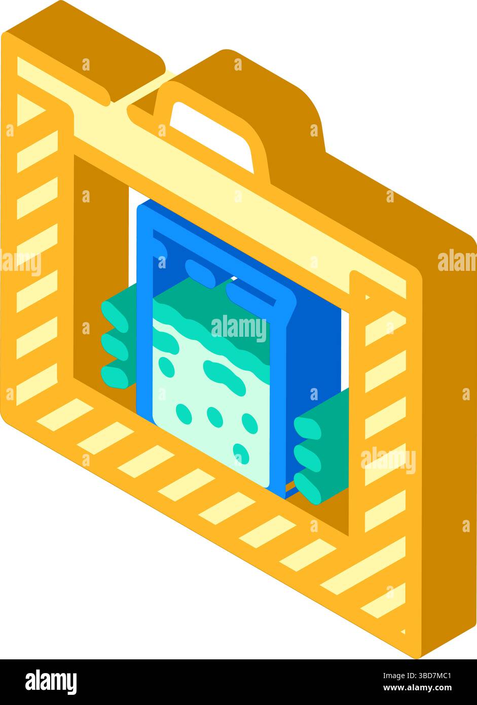 glowing liquid container radioactive pollution isometric icon vector ...