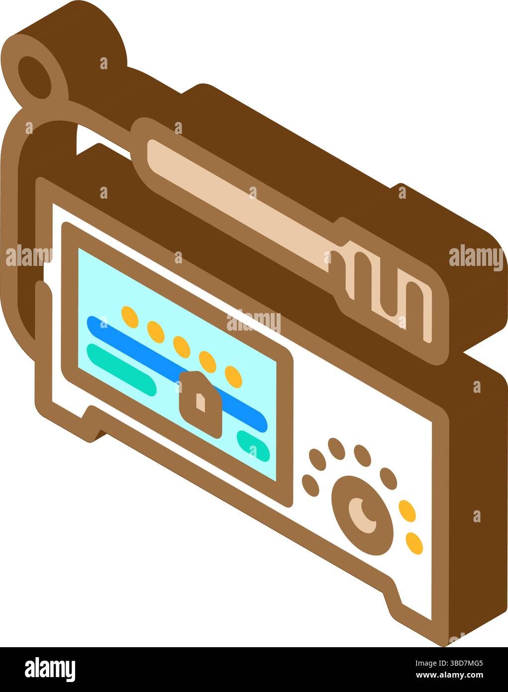 geiger counter measuring radiation levels isometric icon vector ...