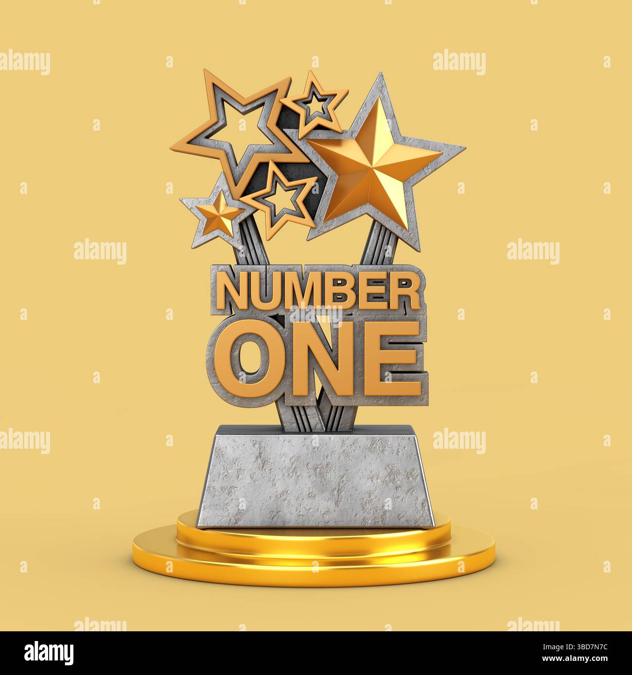 Leadership And Achievement Recognition. Golden Trophy With Number One ...