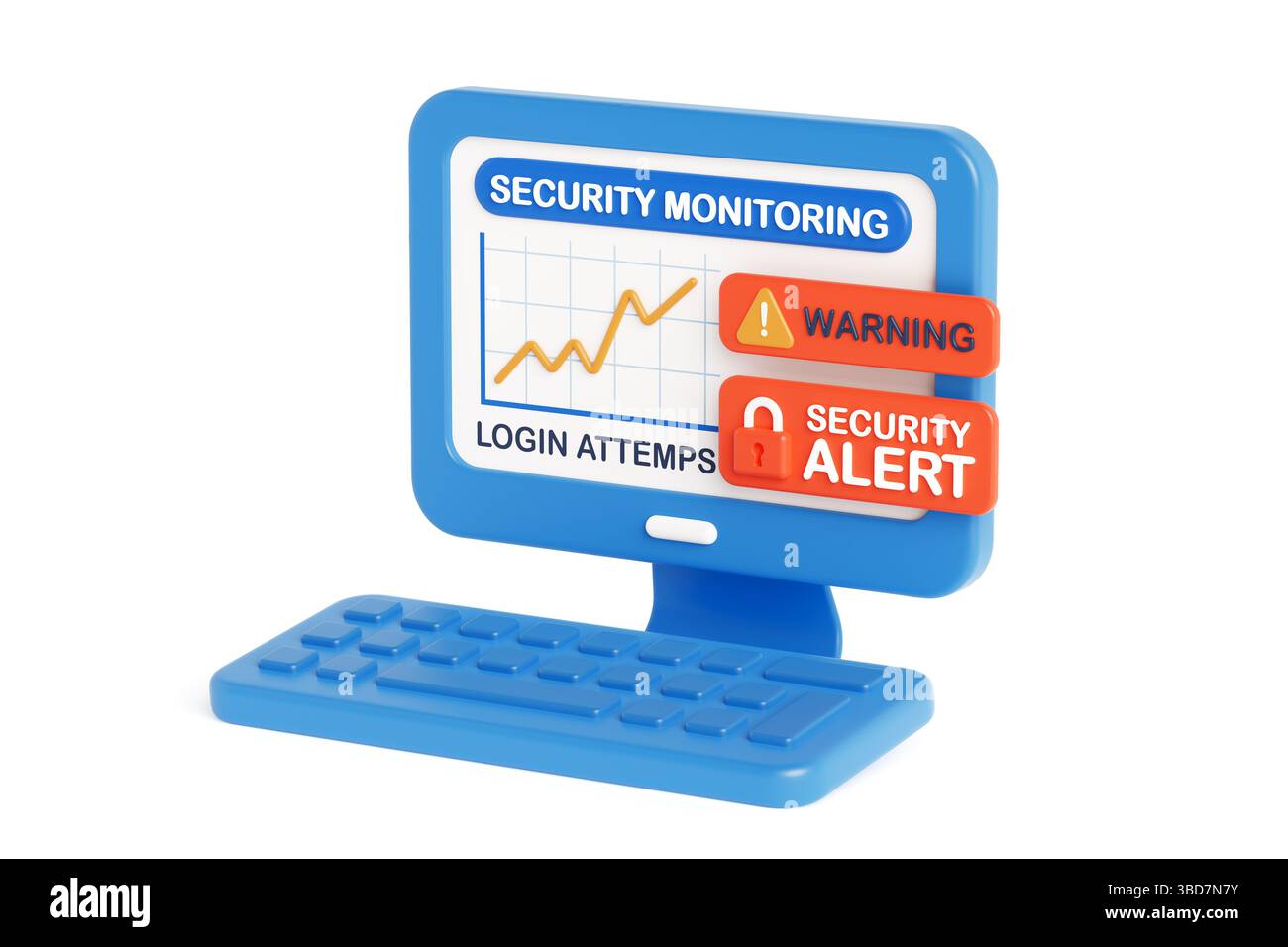 Cybersecurity Threat Detection Concept. Computer Screen With Security ...