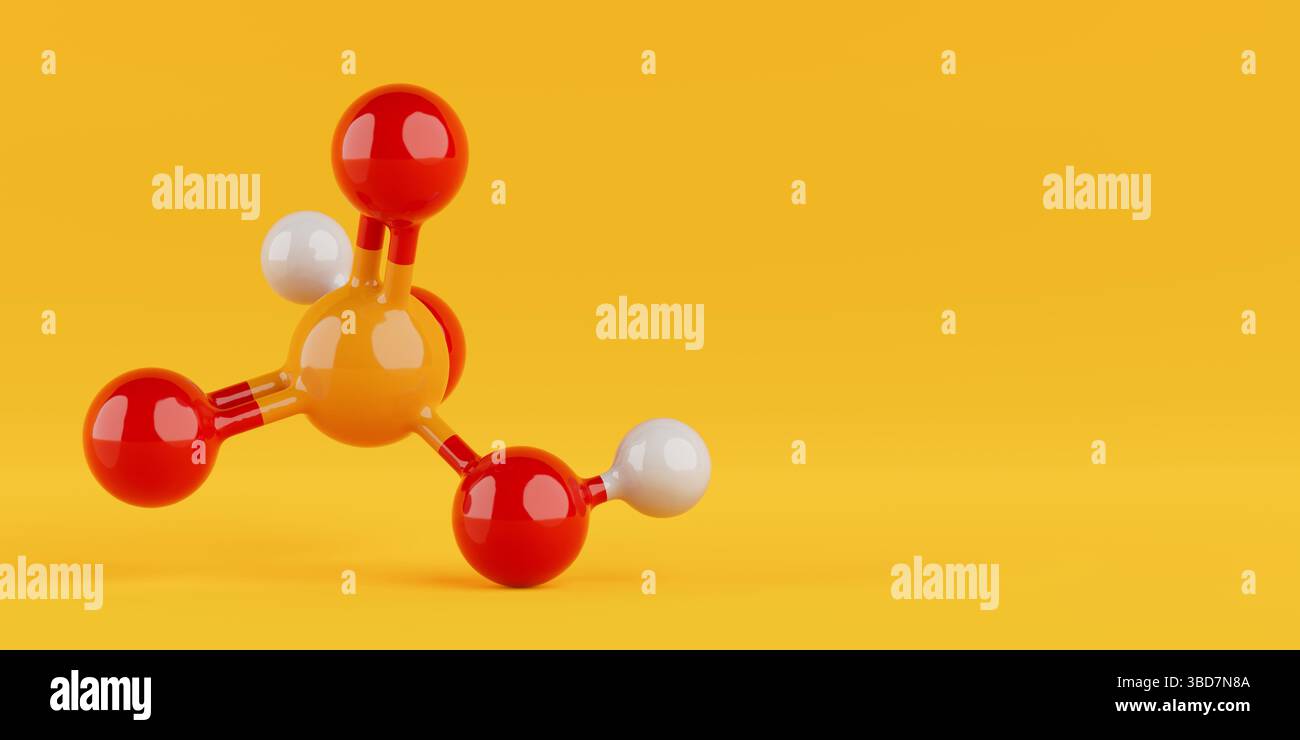 Chemical Science Concept. Colorful LSulphuric Acid Molecular Structure ...
