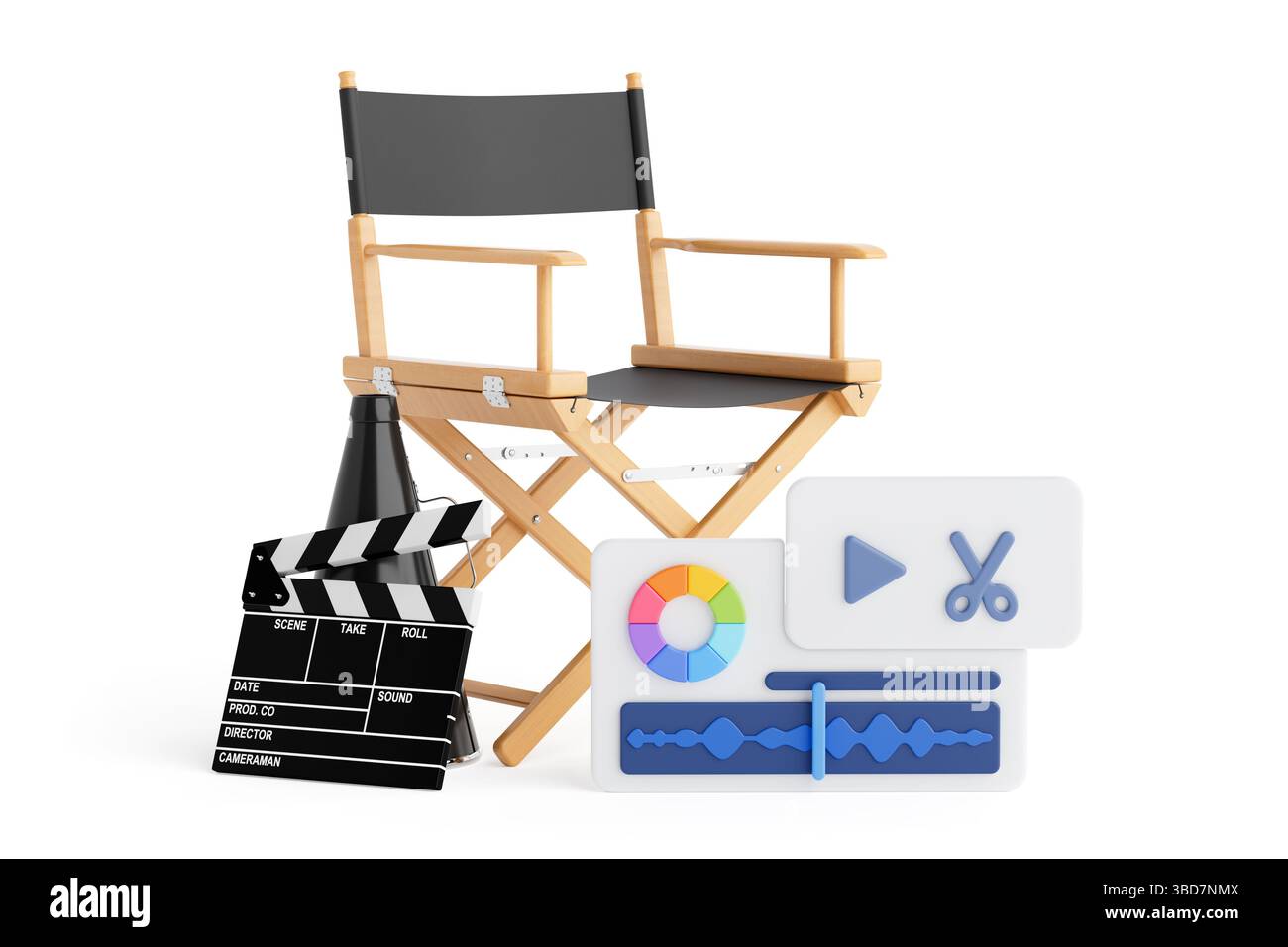Director film chair clapperboard Cut Out Stock Images & Pictures - Alamy